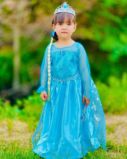 Princess Elsa Costume Dress - Long Sleeves with Accessories Set – Foierp