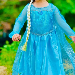 Princess Elsa Costume Dress - Long Sleeves with Accessories Set – Foierp