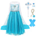 Princess Elsa Costume Dress - Long Sleeves with Accessories Set – Foierp
